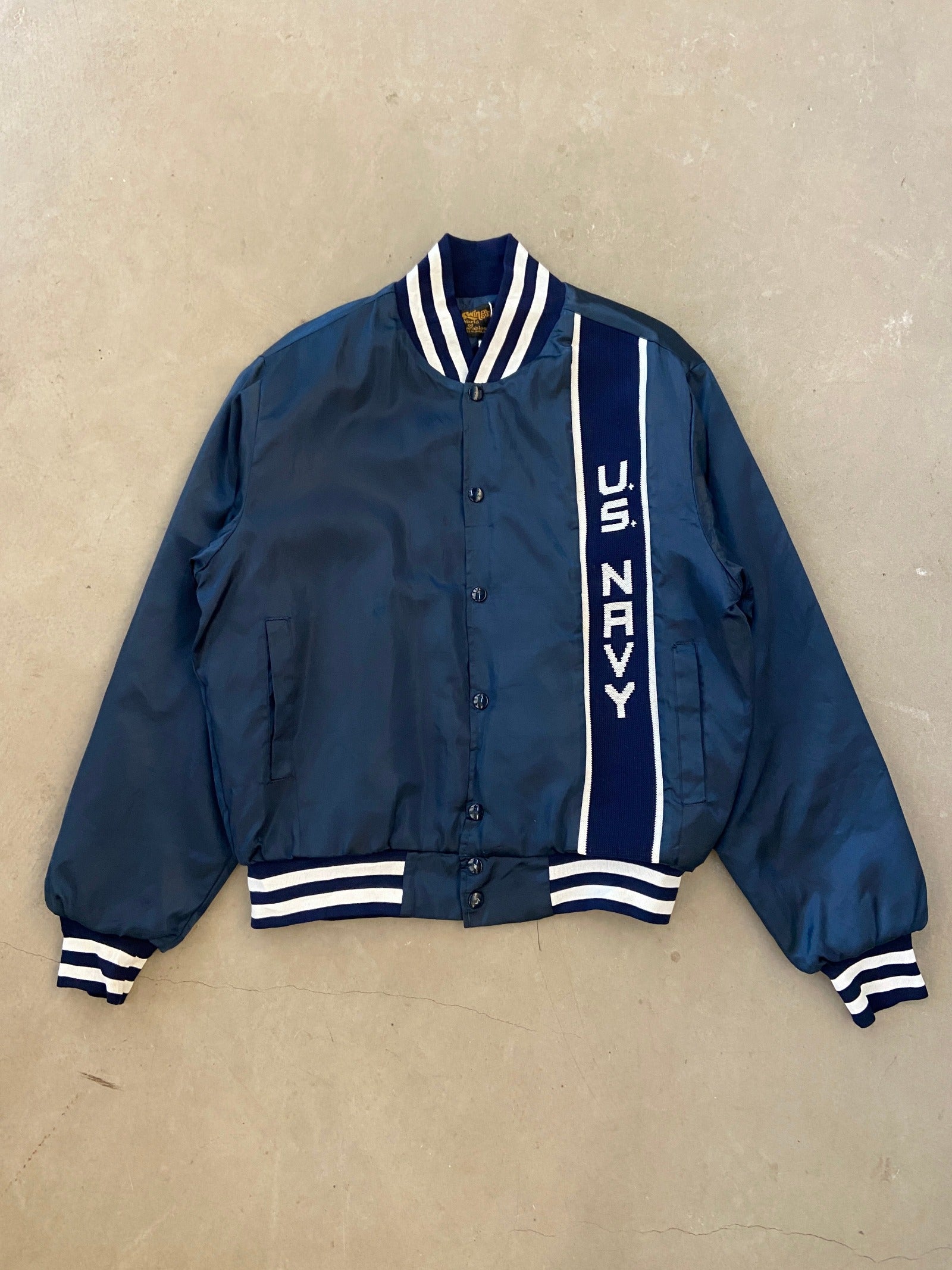 US Navy Satin Bomber Jacket - M – Permanent Orbit